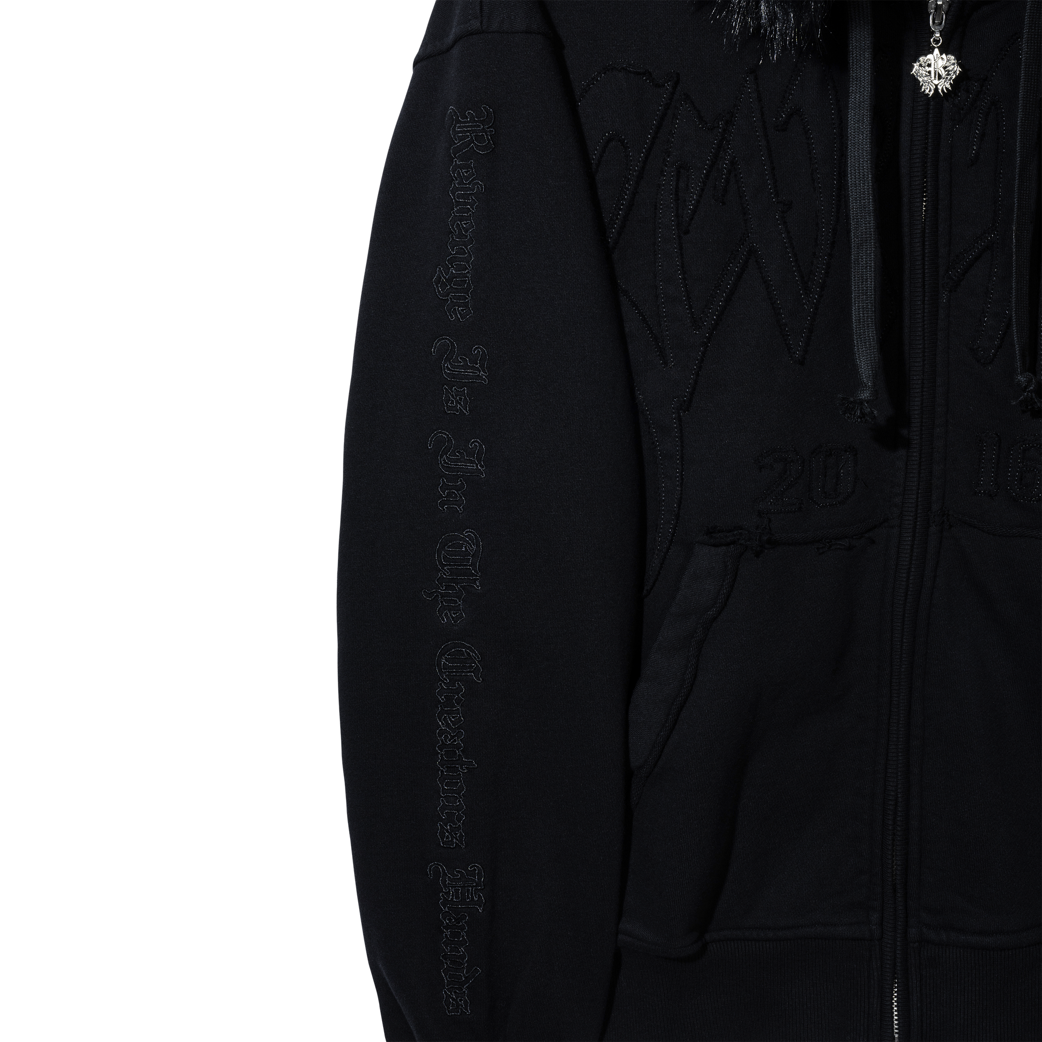 ARCH LOGO FUR ZIP BLACK/BLACK – Revenge Official